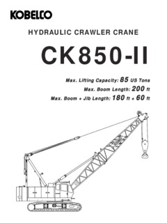 Kobelco CK850 Series Specifications CraneMarket