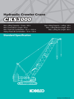 Crawler Cranes Specifications CraneMarket
