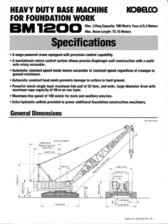 Kobelco BM1200 Specifications CraneMarket