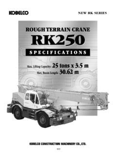 Kobelco RK250 Series Specifications CraneMarket