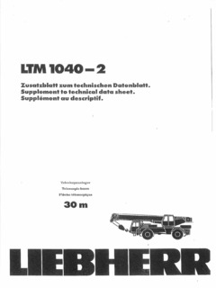 Liebherr LTM 1040-2 Specifications CraneMarket