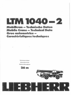 Liebherr LTM 1040 Series Specifications CraneMarket