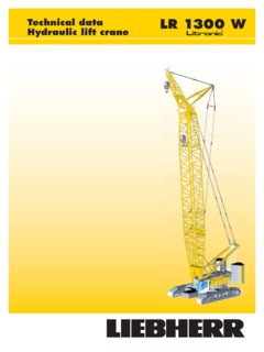 Crawler Cranes Liebherr LR 1300 Series Specifications CraneMarket
