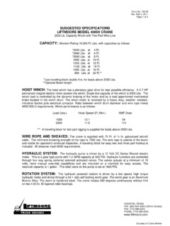 Liftmoore Specifications CraneMarket