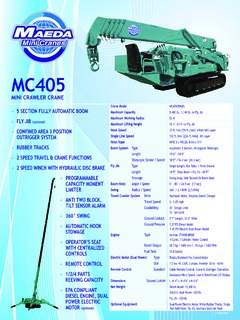 Maeda MC405 Specifications CraneMarket