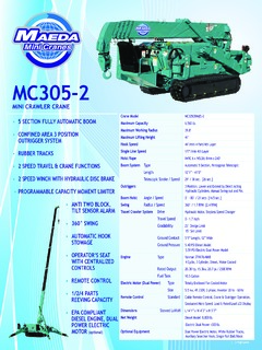 Maeda MC305-2 Specifications CraneMarket