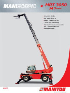 Manitou MRT 3050 MS Specifications CraneMarket