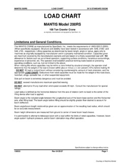 Crawler Cranes Mantis Specifications CraneMarket