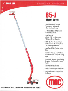 Boom Lifts-Articulating Telescopic MEC Specifications CraneMarket