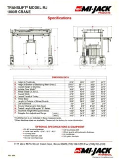 Mi-Jack Specifications CraneMarket
