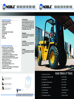 Lift Truck Forklifts Noble R80 10K 2WD Specifications CraneMarket