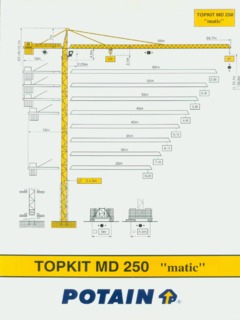 Potain TOPKIT MD 250 matic Specifications CraneMarket