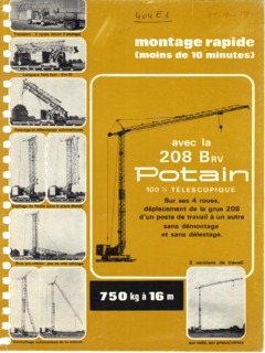 Potain 208 BRV Specifications CraneMarket