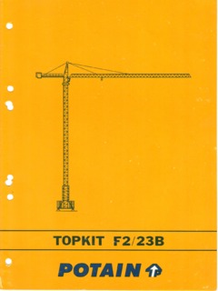 Tower Cranes Potain TOPKIT F2/23B Specifications CraneMarket