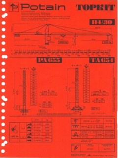 Potain TOPKIT H4/30 Specifications CraneMarket