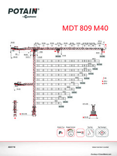 Cranes Hoists & Material Handlers Tower Potain MDT 809 M40 ...