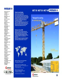 Potain MCT 50 Specifications CraneMarket