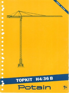 Tower Cranes Potain TOPKIT H4/36B Specifications CraneMarket