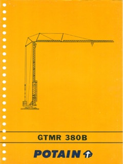 Potain GTMR 380 B Specifications CraneMarket