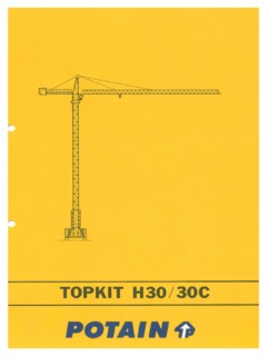 Tower Cranes Potain TOPKIT H30/30C Specifications CraneMarket