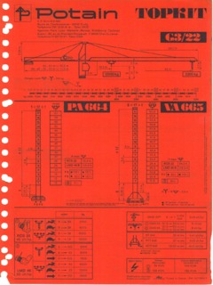Potain TOPKIT G3/22 Specifications CraneMarket