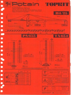 Potain Specifications CraneMarket