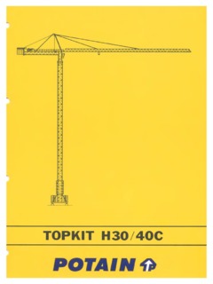 Potain TOPKIT H30/40C Specifications CraneMarket