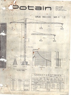 Potain 425 C Specifications CraneMarket