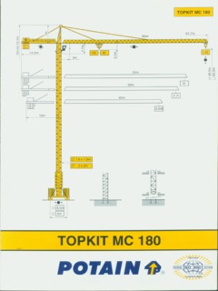 Tower Cranes Potain TOPKIT MC 180 Specifications CraneMarket