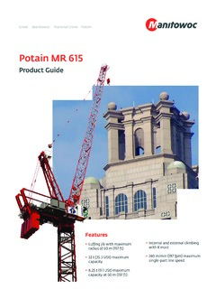 Tower Cranes Luffing Jib Potain Specifications CraneMarket