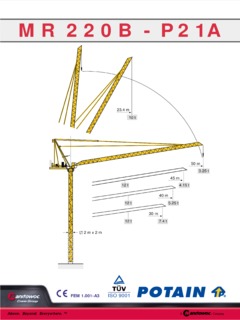 Tower Cranes Luffing Jib Potain Specifications CraneMarket
