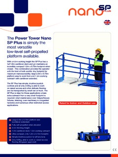 Power Towers a JLG Company Specifications CraneMarket