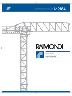 Raimondi MRT 84 Specifications CraneMarket