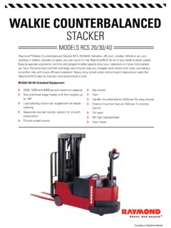 Telehandlers Forklifts & Lift Trucks Raymond RCS30 Specifications ...