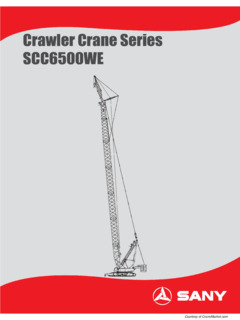 Crawler Cranes Lattice Boom Sany Specifications CraneMarket