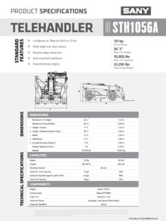 Sany STH1056A Specifications CraneMarket