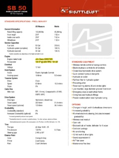 Shuttlelift SB 50 Specifications CraneMarket