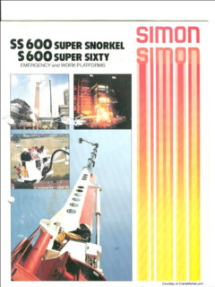 Simon Aerials SS600 SUPER SNORKEL Specifications CraneMarket