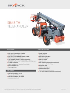 Skyjack SJ643 TH Specifications CraneMarket