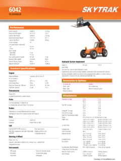 SkyTrak 6042 Specifications CraneMarket