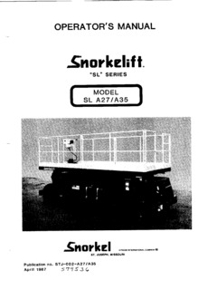 Snorkel SLA35 Specifications CraneMarket