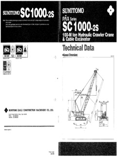 Crawler Cranes Sumitomo SC 1000-2S Specifications CraneMarket