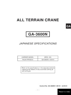 Tadano GA-3600N Specifications CraneMarket