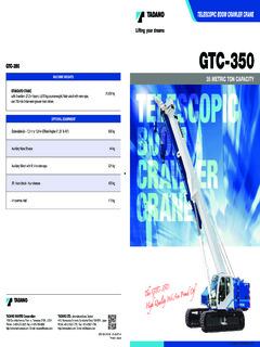 Crawler Cranes Specifications CraneMarket