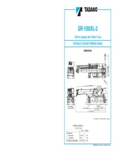 Tadano GR-1000XL-2 Specifications CraneMarket