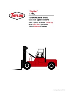 Taylor T-700L Specifications CraneMarket