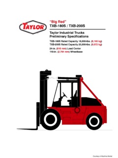 Lift Truck Forklifts Taylor TXB-200S Specifications CraneMarket