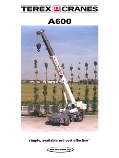 Terex Bendini A600 Specifications CraneMarket