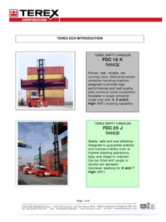 Container Handlers Terex Specifications CraneMarket