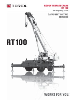 Rough Terrain Cranes Terex RT 100 Specifications CraneMarket